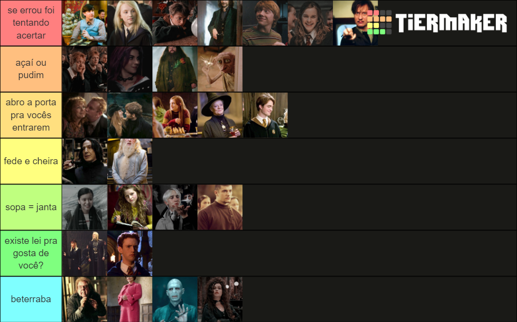 Personagens para rankiar de hp Tier List (Community Rankings) - TierMaker