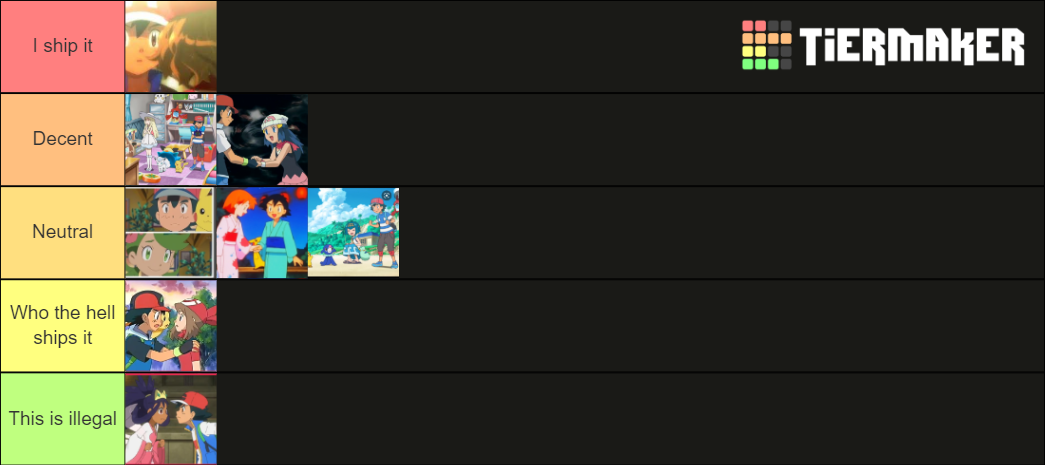 Pokemon shippings(anime) Tier List (Community Rankings) - TierMaker