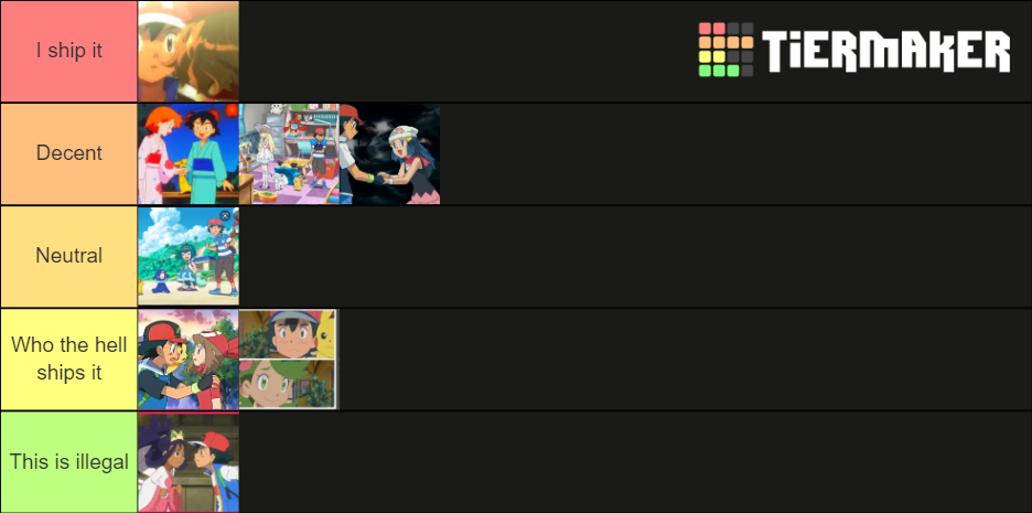 Pokemon shippings(anime) Tier List (Community Rankings) - TierMaker