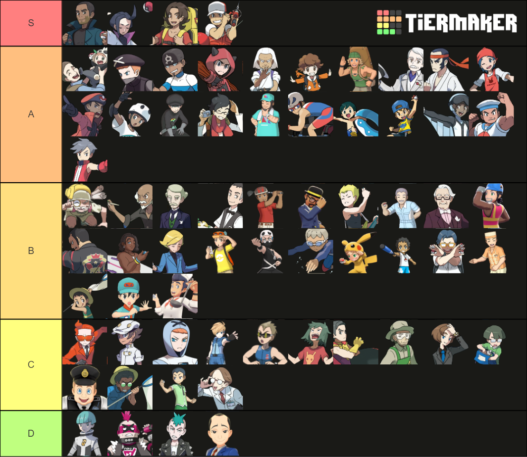Male NPC trainer classes Tier List (Community Rankings) - TierMaker
