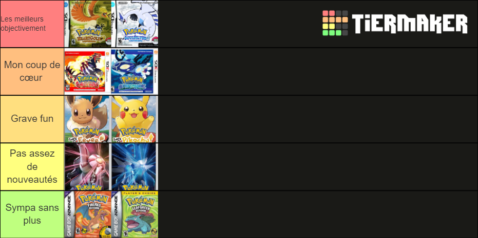 Pokémon games remakes Tier List (Community Rankings) - TierMaker