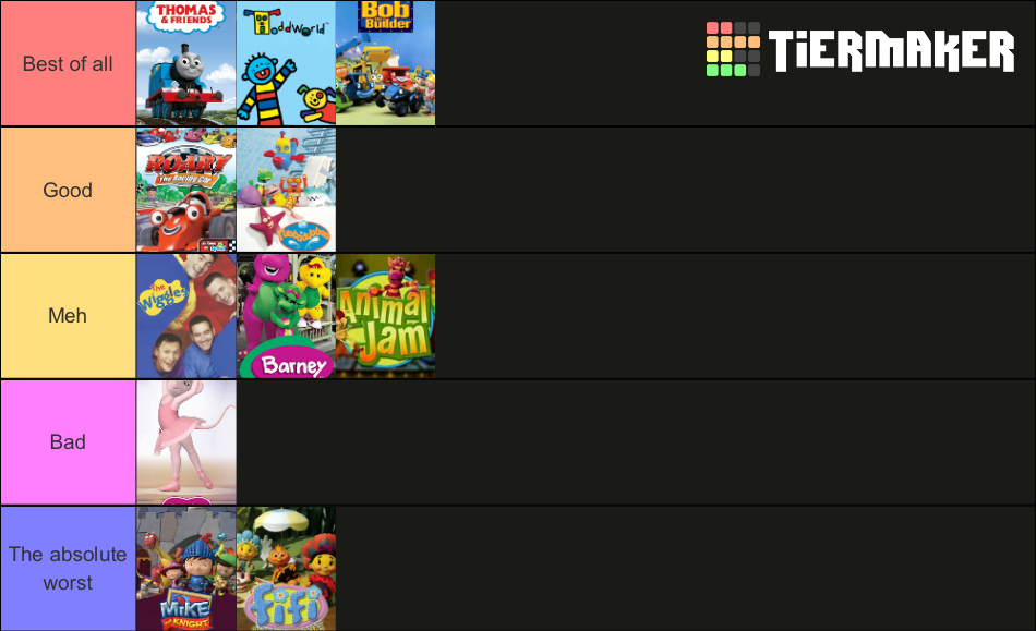 Hit entertainment shows Tier List (Community Rankings) - TierMaker
