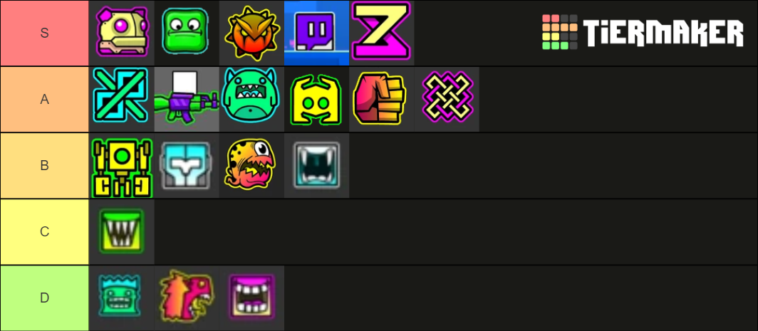 Geometry dash 2.2 icons Tier List (Community Rankings) - TierMaker