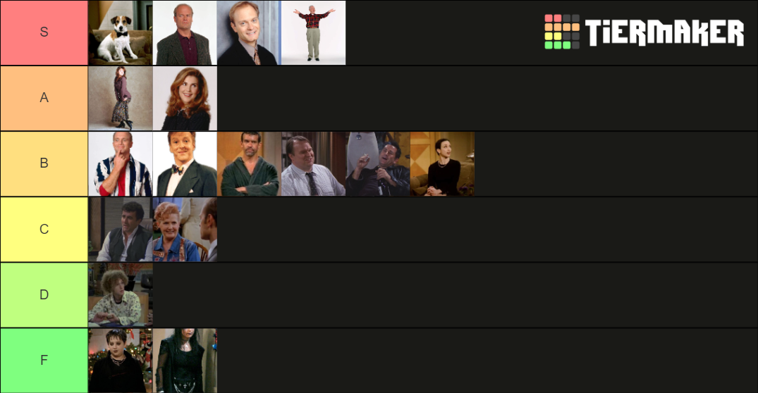 Frasier Characters Tier List (Community Rankings) - TierMaker