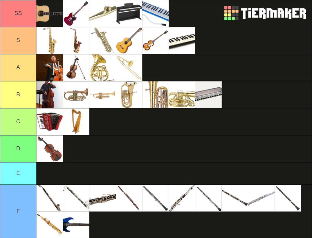 Instruments Tier List (Community Rankings) - TierMaker