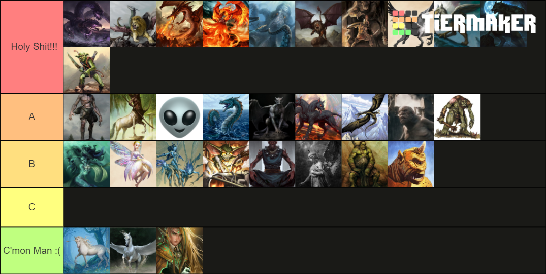 Mythical Creatures Tier List (Community Rankings) - TierMaker