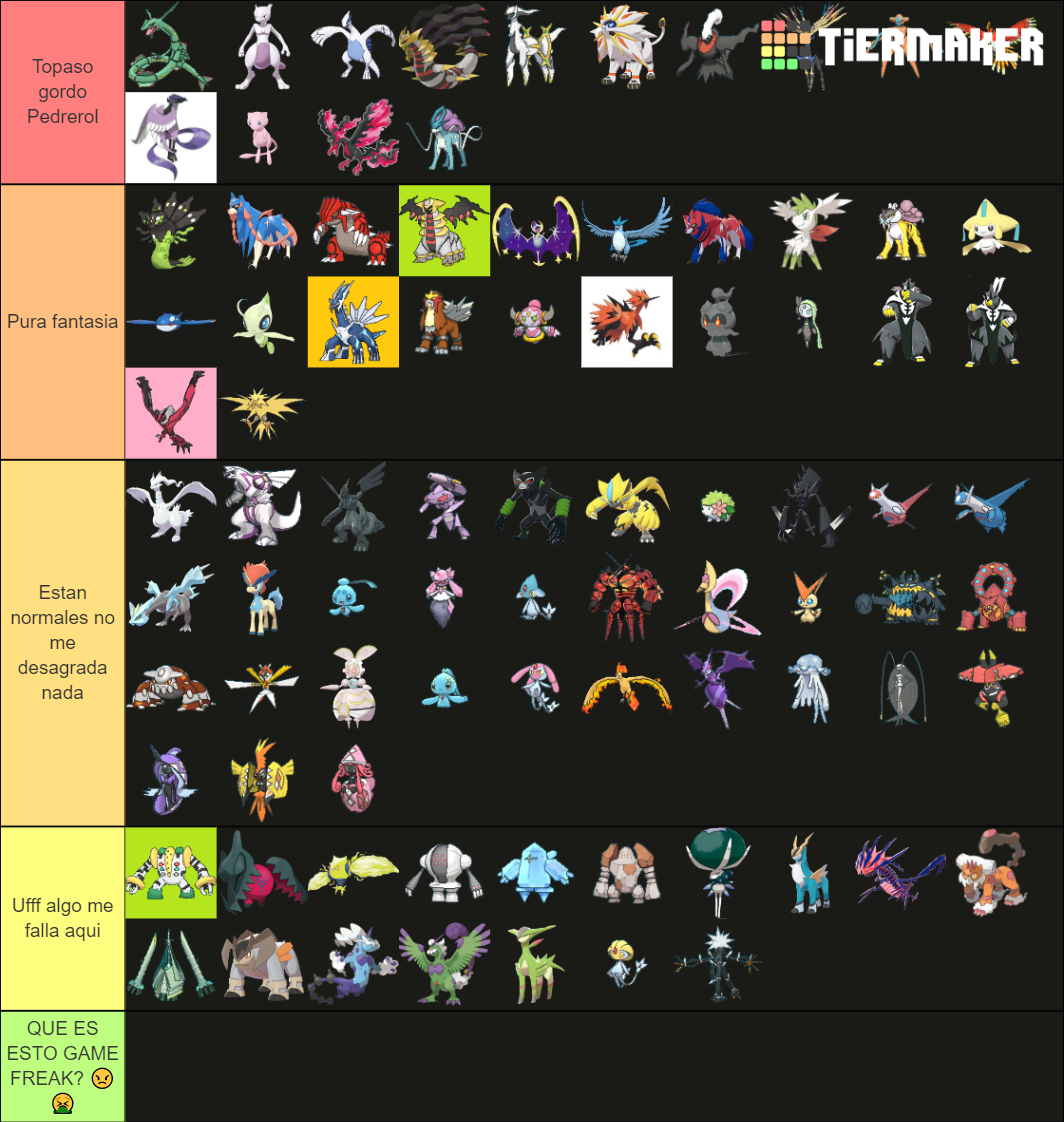Legendarios pokemon todas generaciones Tier List (Community Rankings ...