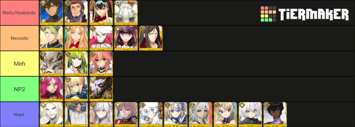 SSR Ticket FGO Tier List (Community Rankings) - TierMaker SSR Ticket FGO Tier List (Community Rankings) - TierMaker