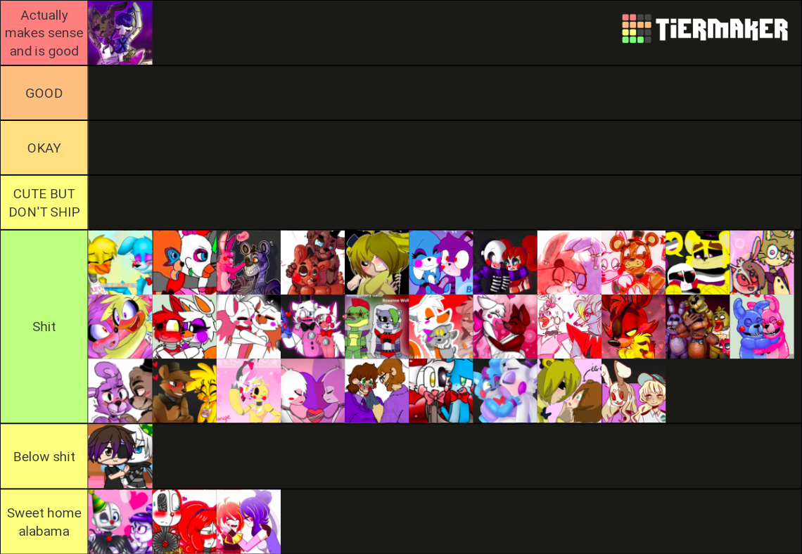 fnaf ships Tier List (Community Rankings) - TierMaker