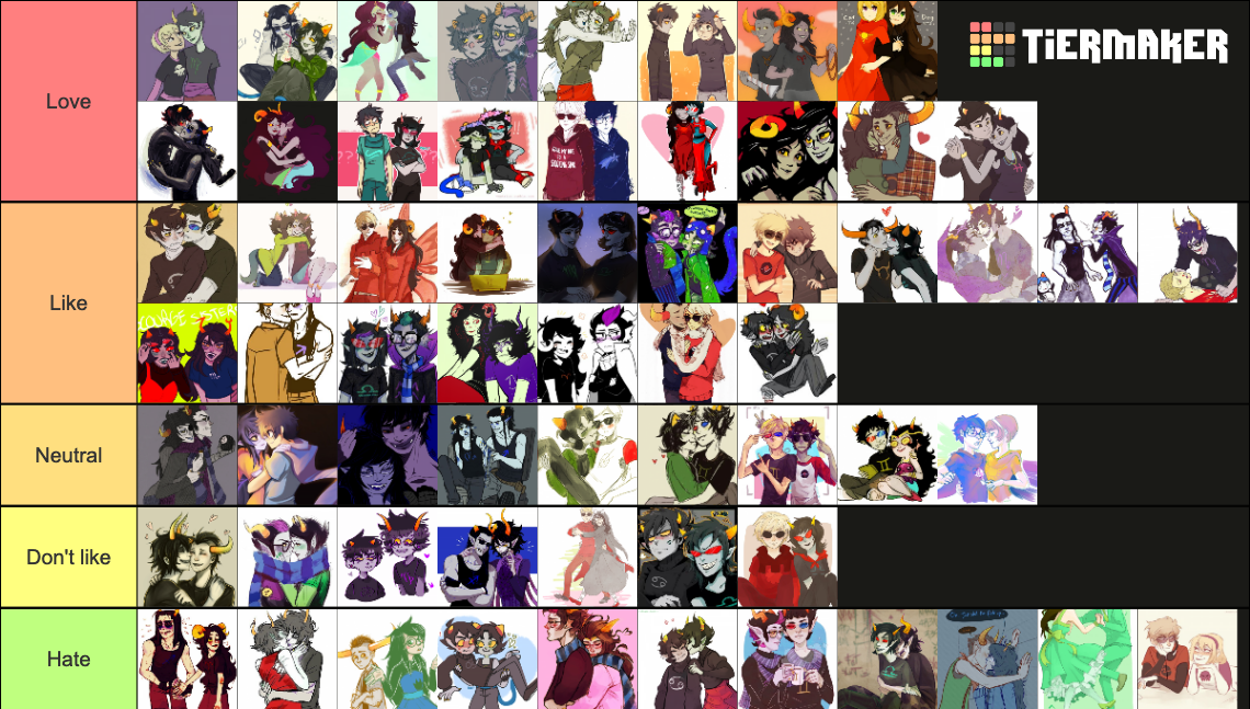 Homestuck ship (Beta trolls and kids) Tier List (Community Rankings ...