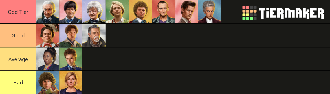 Doctor Who Doctors Ranking Tier List (Community Rankings) - TierMaker