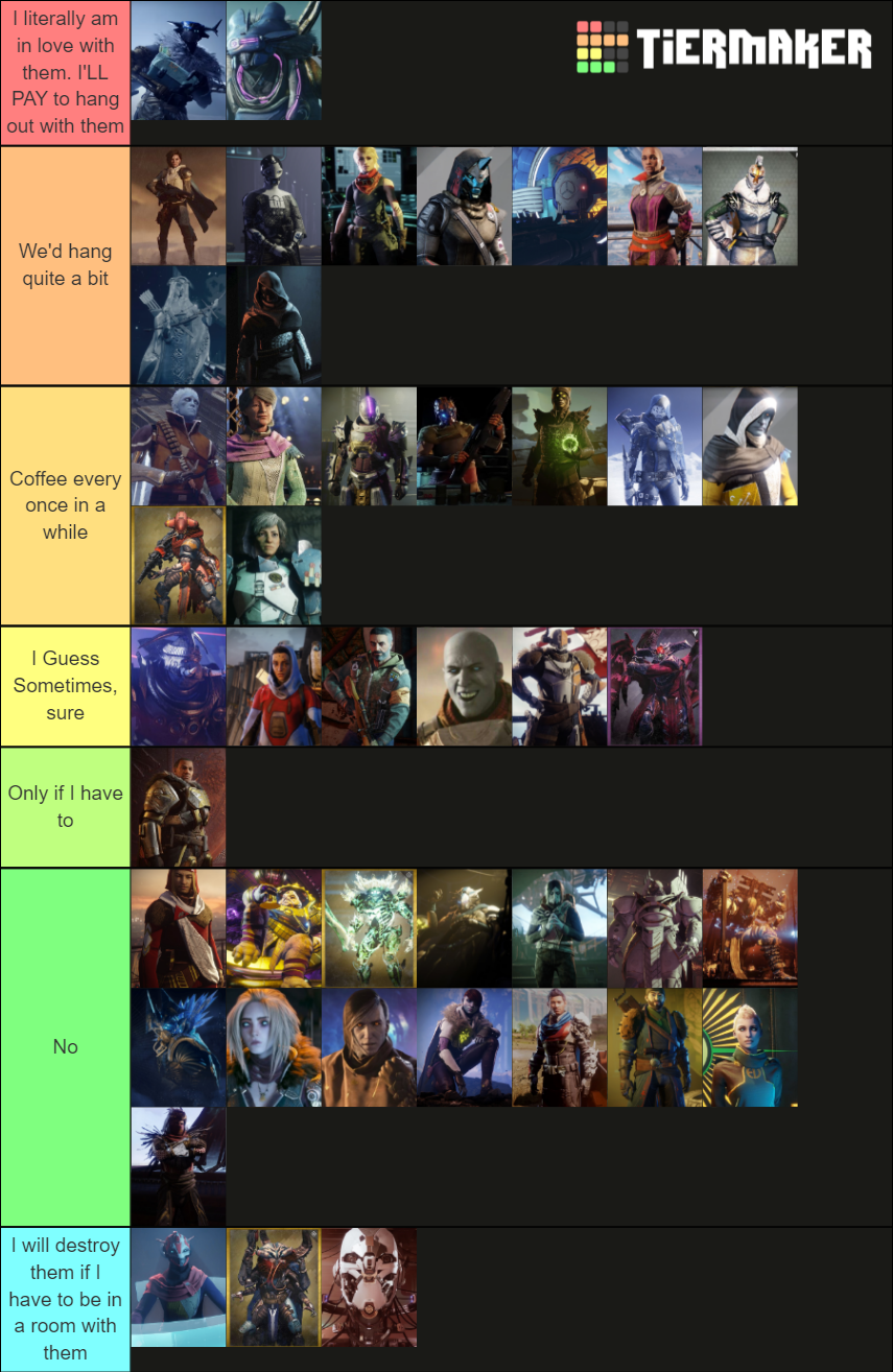 Destiny 2 Characters Tier List (Community Rankings) - TierMaker
