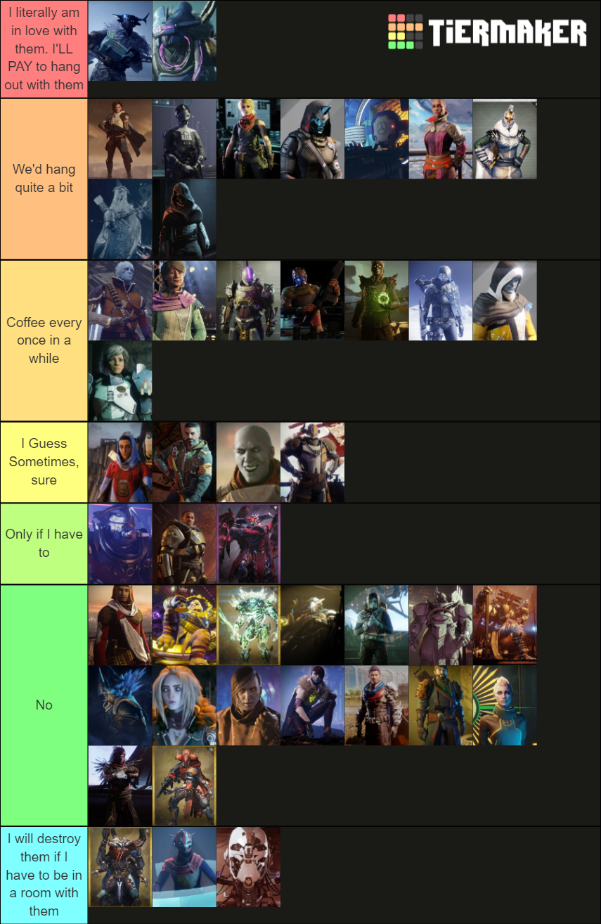 Destiny 2 Characters Tier List (Community Rankings) - TierMaker