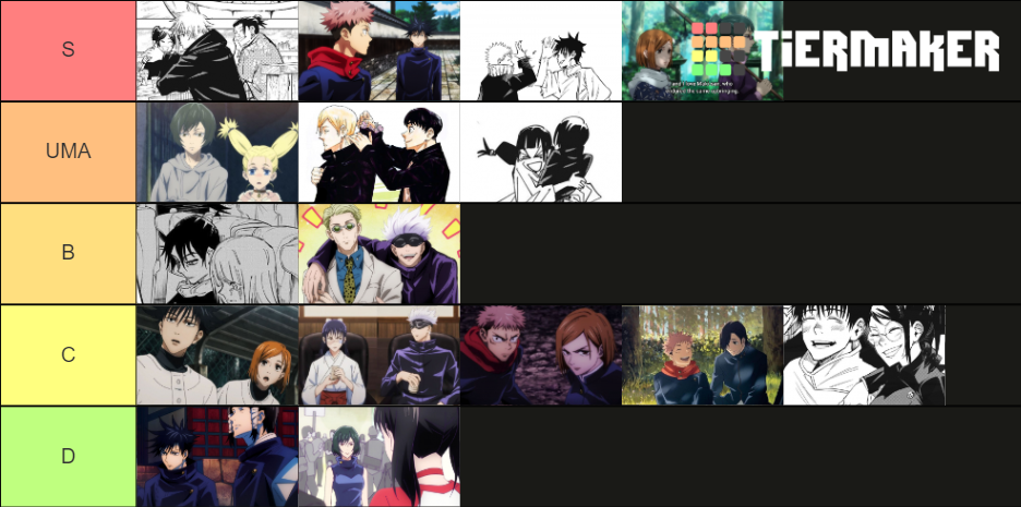 jujutsu kaisen ship Tier List (Community Rankings) - TierMaker