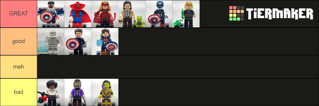 LEGO MARVEL CMF Tier List (Community Rankings) - TierMaker