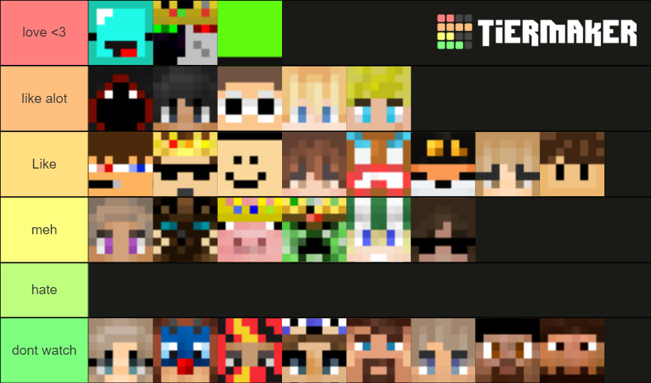 Dream SMP Skins Tier List (Community Rankings) - TierMaker