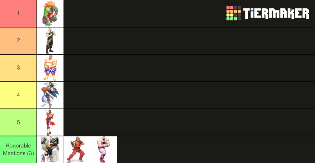 Street Fighter II Character List Tier List (Community Rankings) - TierMaker