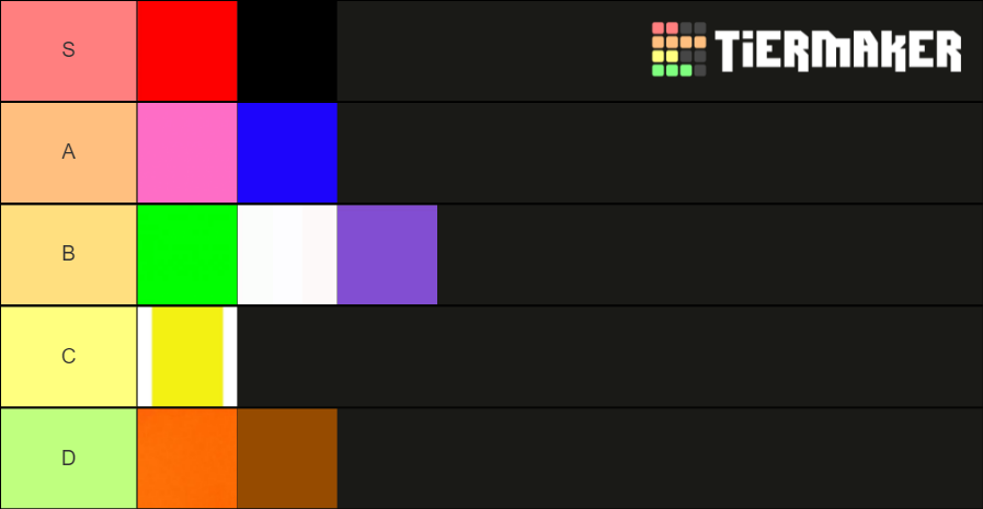 Colours Tierlist Tier List (Community Rankings) - TierMaker