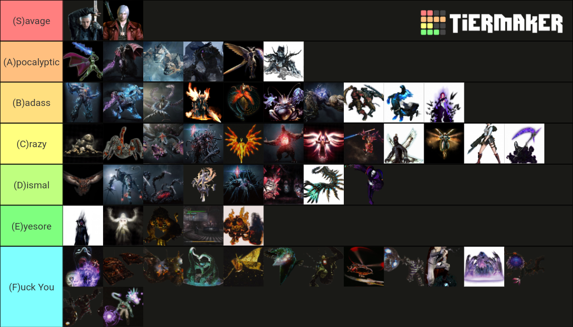 DMC Bosses Tier List (Community Rankings) - TierMaker