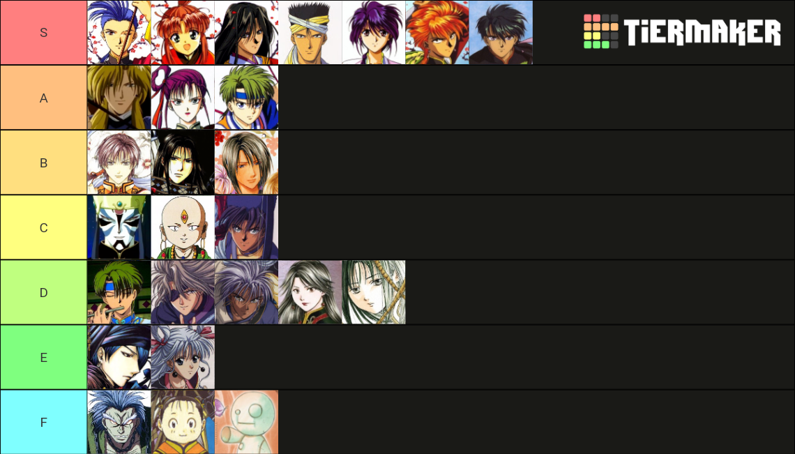 Fushigi Yuugi Celestial Warriors Tier List (Community Rankings) - TierMaker