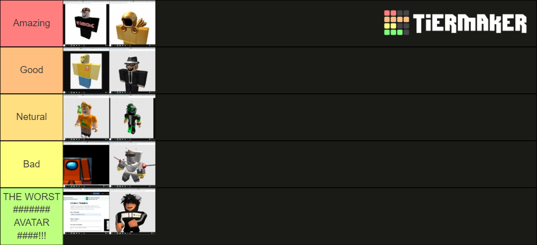 ROBLOX Characters Tier List (Community Rankings) - TierMaker