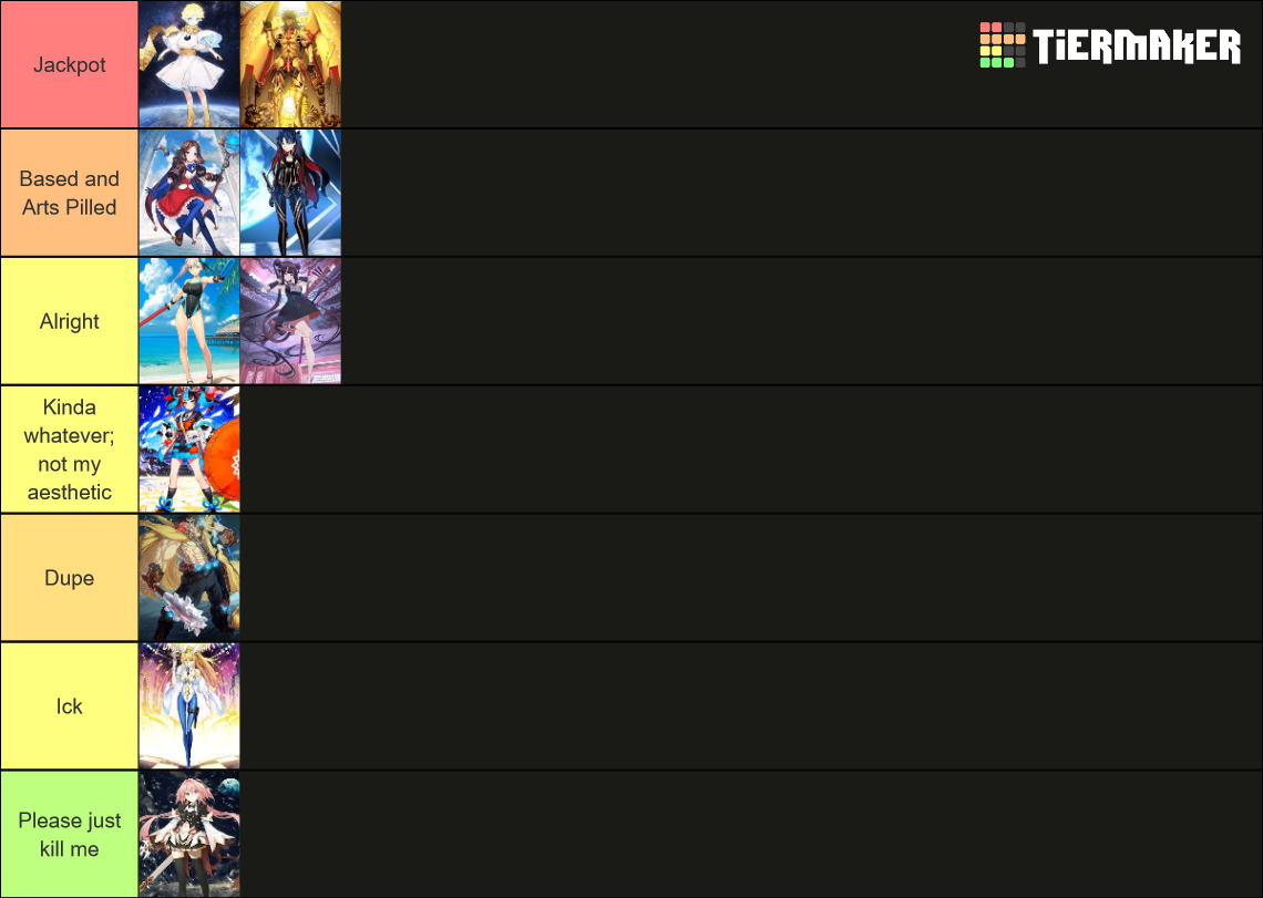 FGO 5th Anniversary GSSR Tier List (Community Rankings) - TierMaker