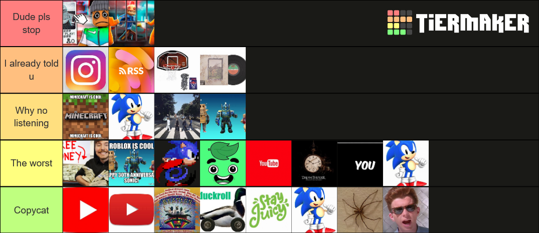 Stealing thumbnails Tier List (Community Rankings) - TierMaker