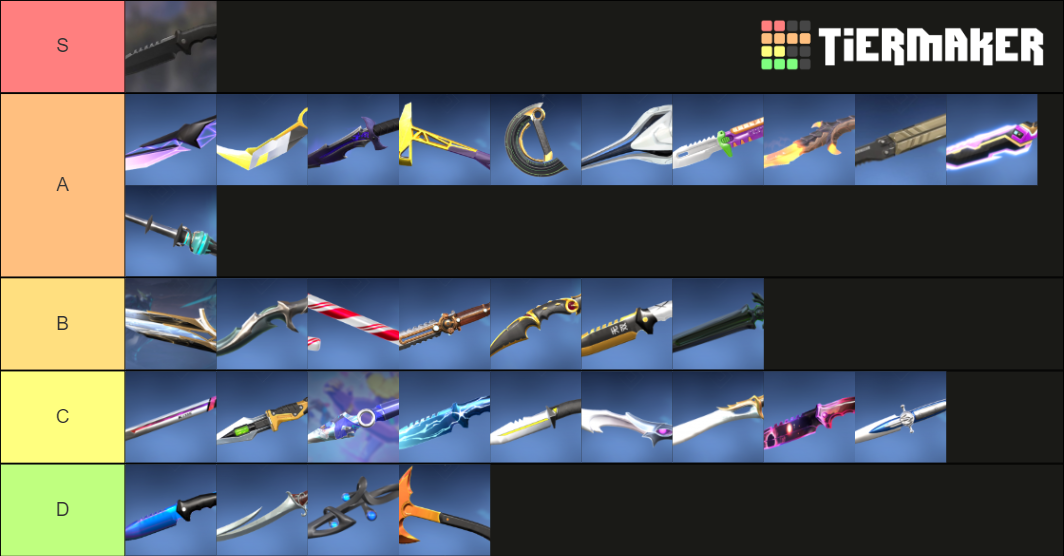 Valorant Knife Skins (Aug 2021) Tier List (Community Rankings) - TierMaker