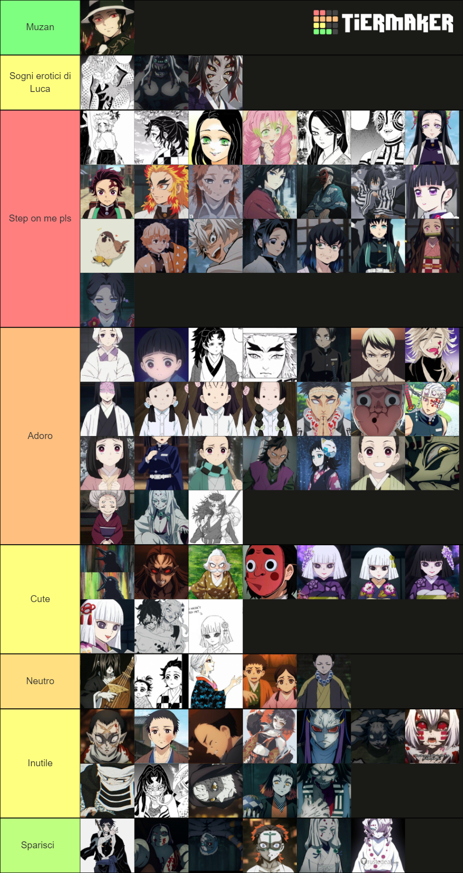 Demon slayer characters (manga) Tier List (Community Rankings) - TierMaker