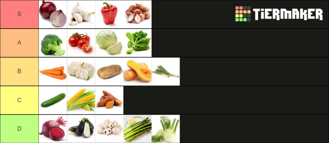 Vegetables Tier List (Community Rankings) - TierMaker