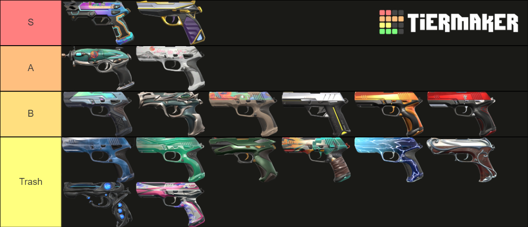 Valorant Classic Skins Tier List (Community Rankings) - TierMaker