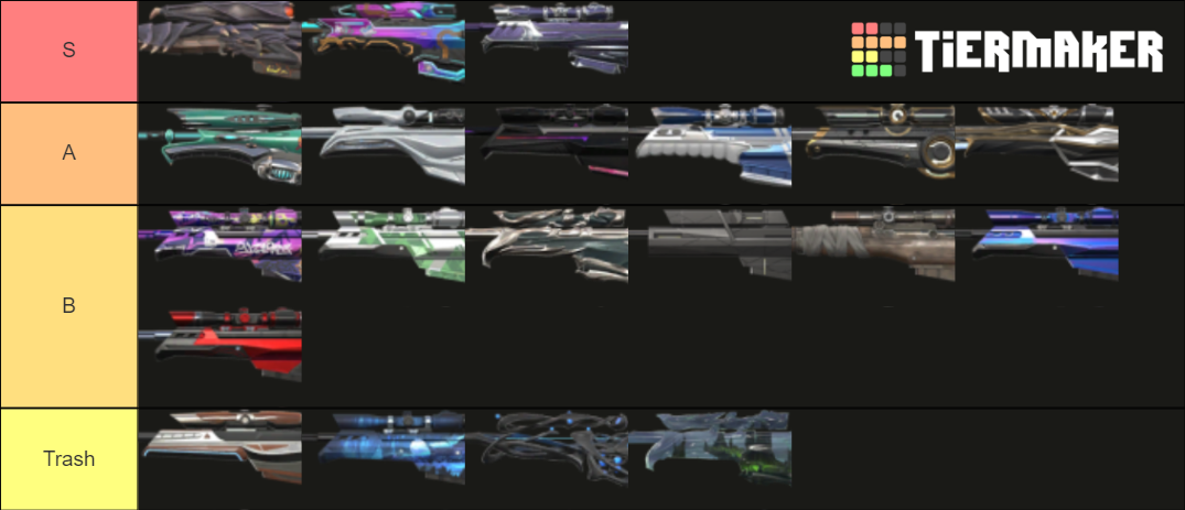 Valorant Operator Skins Tier List (Community Rankings) - TierMaker