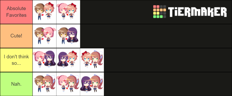 Doki Doki Literature Club Ships Tier List (Community Rankings) - TierMaker