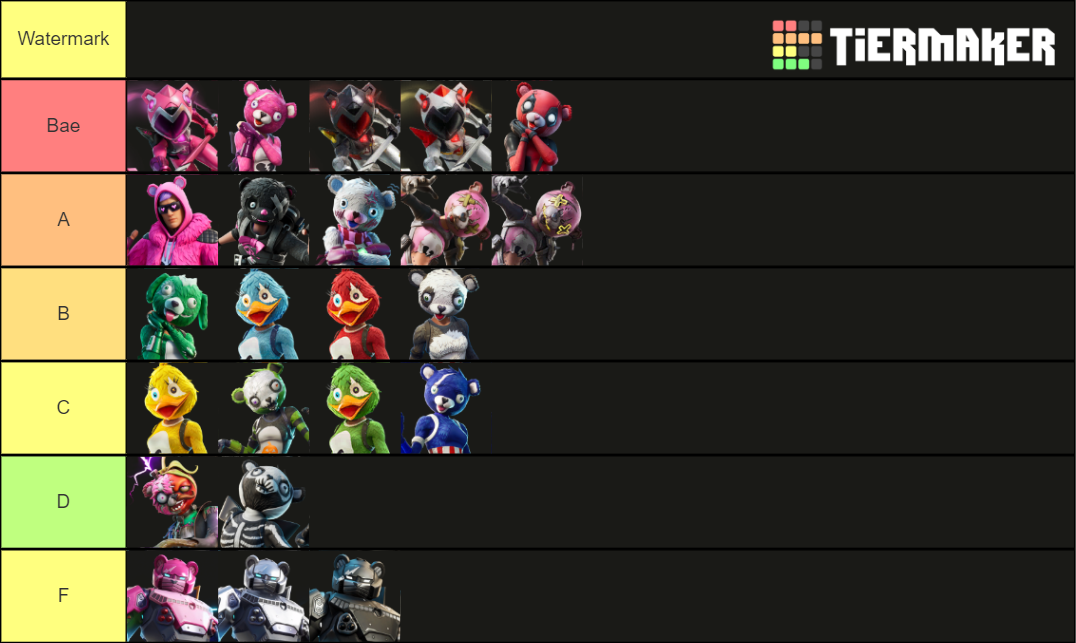 Fortnite Team Leader skins Tier List (Community Rankings) - TierMaker