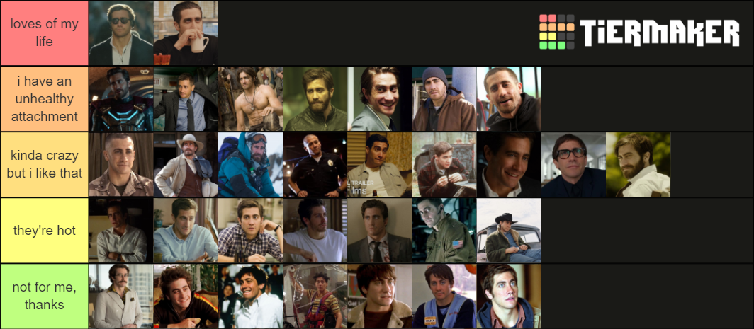 Jake Gyllenhaal Characters Tier List (Community Rankings) - TierMaker