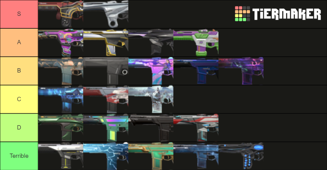 Valorant Phantom Skins Tier List (Community Rankings) - TierMaker