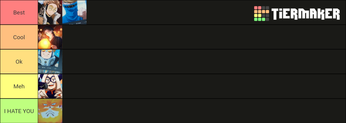 MHA Pro Heroes Tier List (Community Rankings) - TierMaker