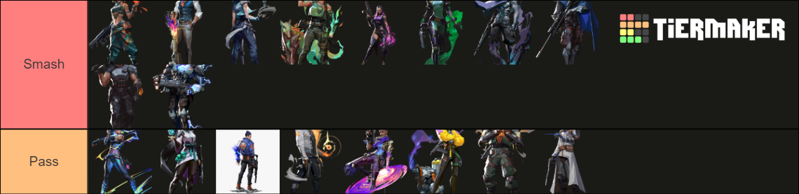 Valorant Agents Smash or Pass (up to Neon) Tier List (Community ...