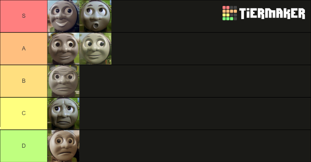 Thomas the Tank Engine Faces (Oliver) Tier List (Community Rankings) - TierMaker