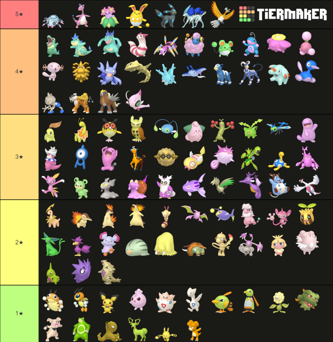 GEN2 Shiny Pokémon Maker Tier List (Community Rankings) - TierMaker