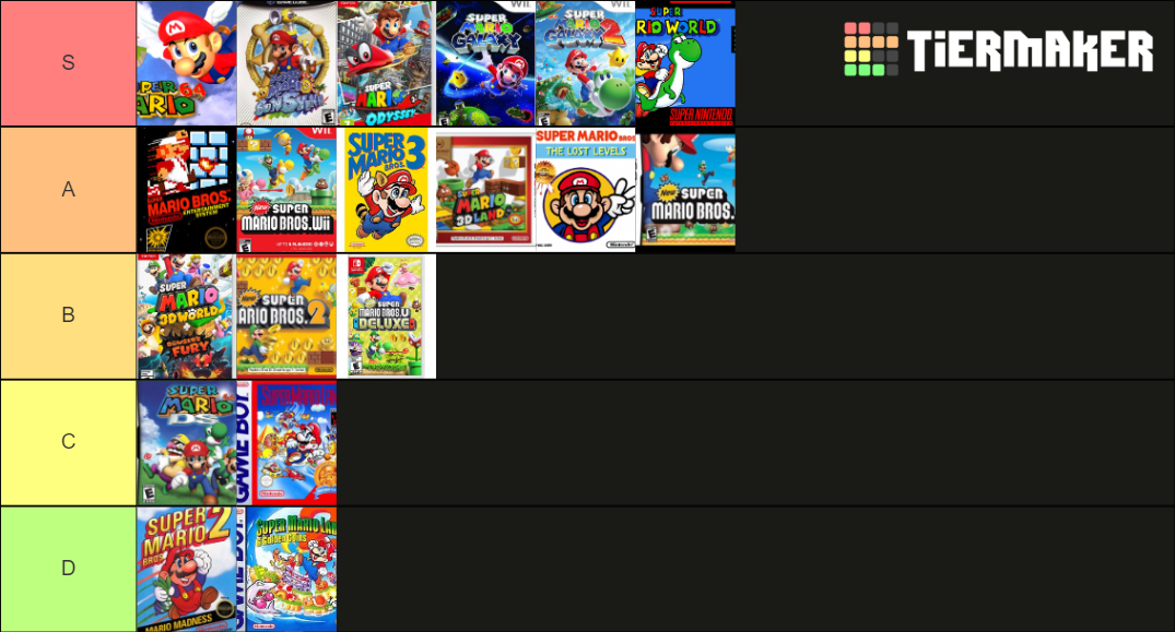 Main Line Mario Game Tier List (Community Rankings) - TierMaker