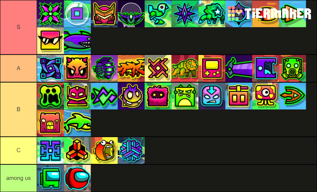 Geometry Dash 2.2 new icons from Icon Contest Tier List (Community ...