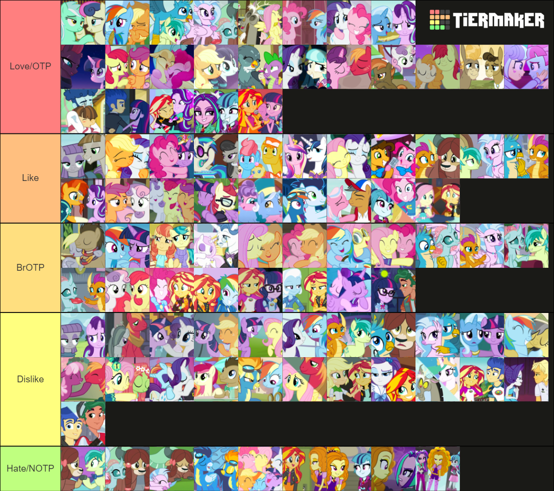 MLP:FiM/Equestria Girls Ships Tier List (Community Rankings) - TierMaker