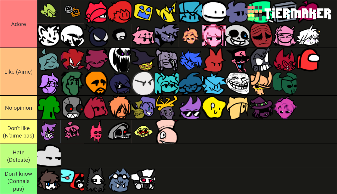 FNF Characters + Mods Tier List (Community Rankings) - TierMaker