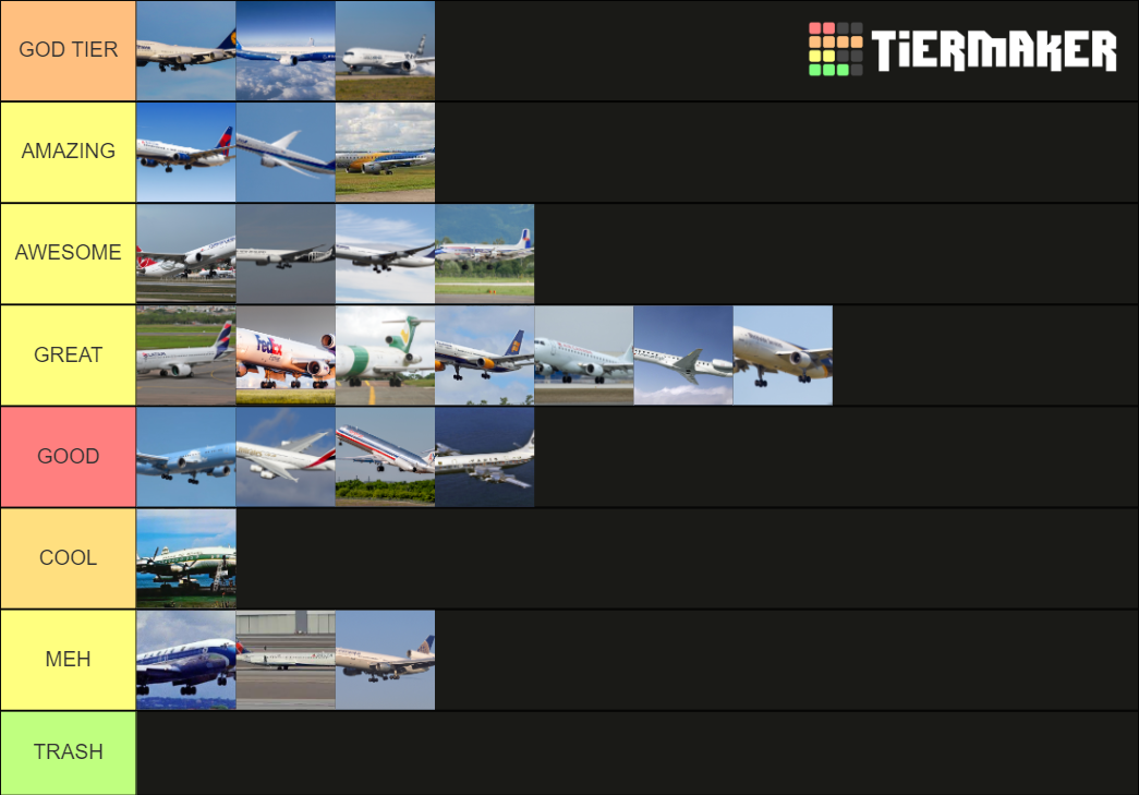 passenger Aircrafts Tier List (Community Rankings) - TierMaker