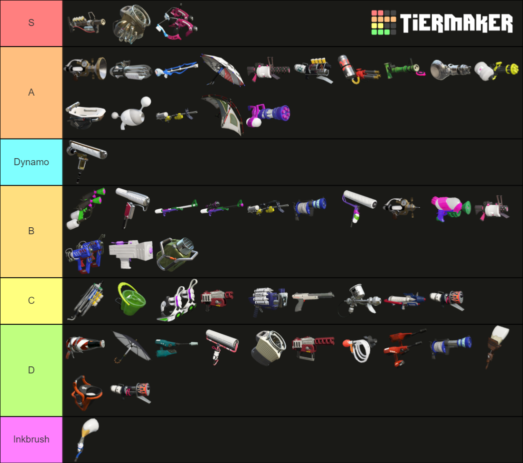 Splatoon 2 Salmon Run Weapons Tier List (Community Rankings) - TierMaker