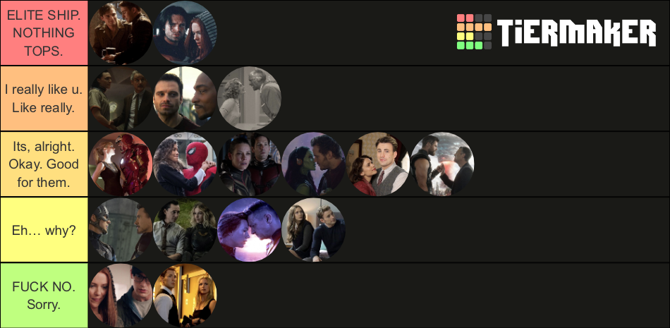 Marvel MCU - Ships Tier List (Community Rankings) - TierMaker