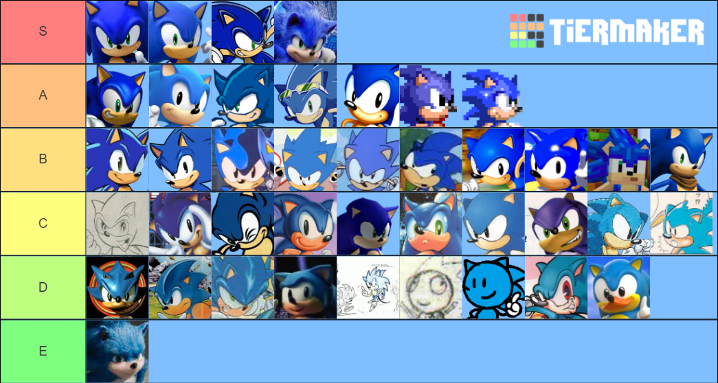 Sonic Designs Tier List (Community Rankings) - TierMaker