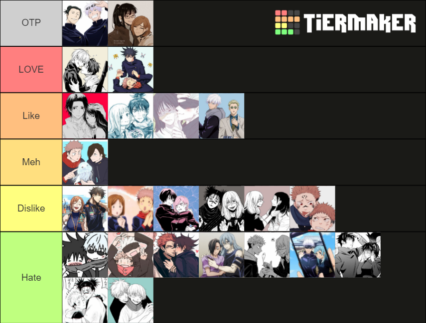 Jujutsu Kaisen Ships Tier List (Community Rankings) - TierMaker
