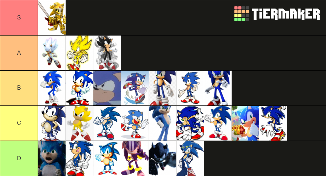 Sonic Designs/Forms 2 Tier List (Community Rankings) - TierMaker